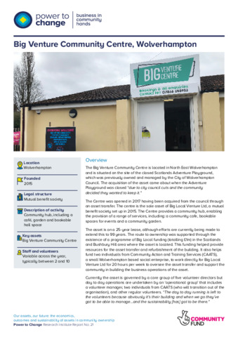 Big Venture Community Centre, Wolverhampton – The Young Foundation