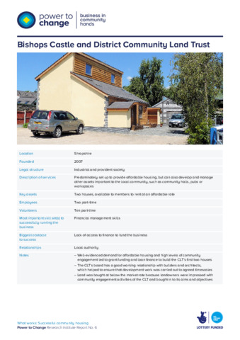 Bishops Castle and District Community Land Trust – The Young Foundation
