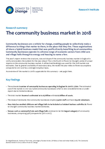 The Community Business Market in 2018 – Research Summary – The Young ...